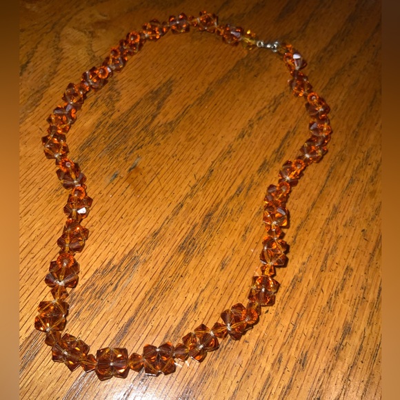 Vintage | Jewelry | Vintage Ambercolored Faceted Beaded Boho Choker ...
